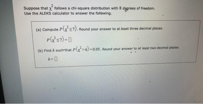 Solved Suppose that χ2 follows a chi-square distribution | Chegg.com