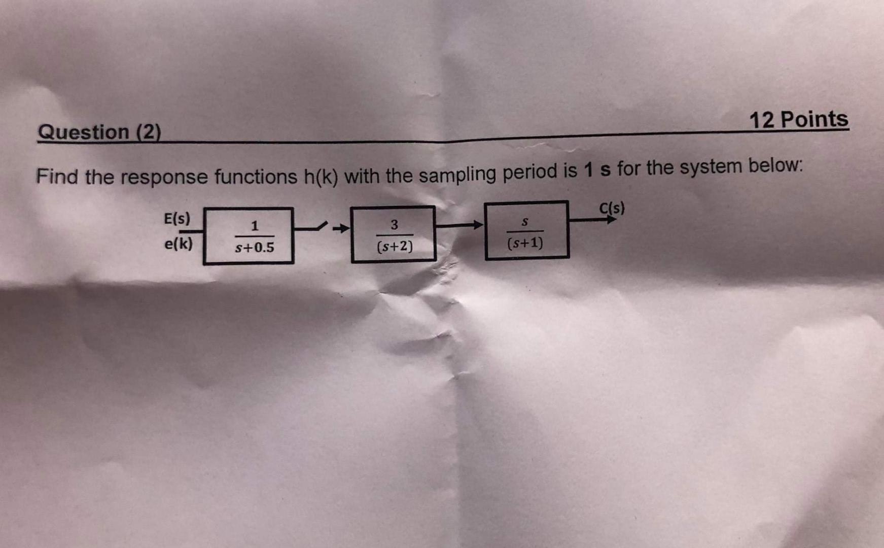 Solved Find the response functions h(k) with the sampling | Chegg.com