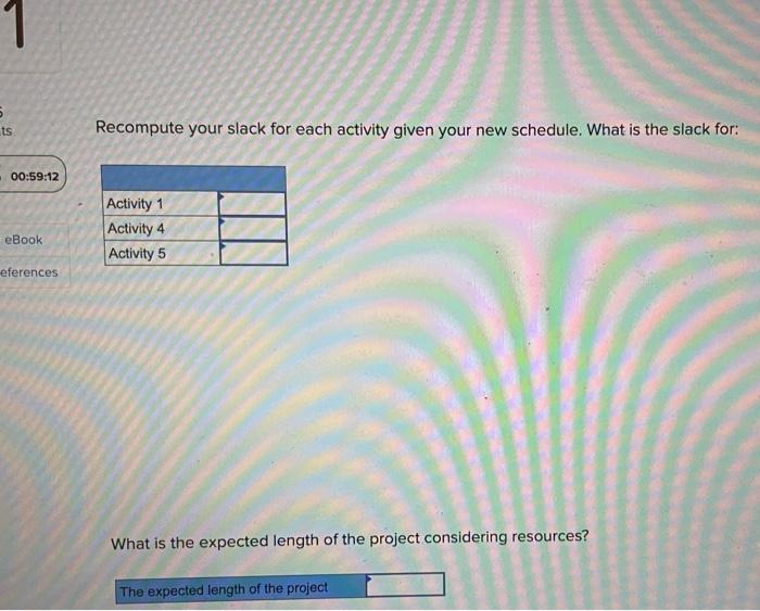 Solved EX8-8 (Algo) Develop a resource schedule using as | Chegg.com