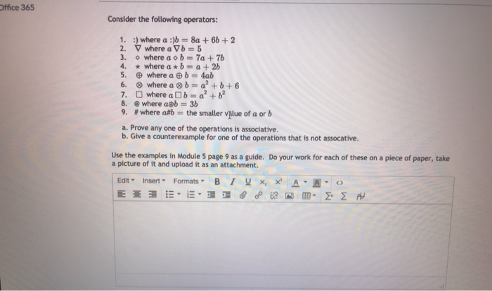 Solved Define The Binary Operator By Aoba 62 Simplify