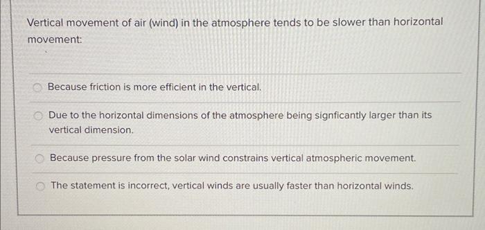 Solved Vertical movement of air (wind) in the atmosphere | Chegg.com