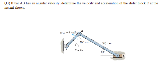 Solved If bar AB has an angular velocity, determine the | Chegg.com