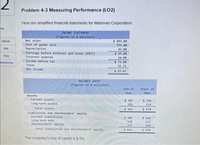 Solved Problem 4-3 Measuring Performance (LO2) Here are | Chegg.com