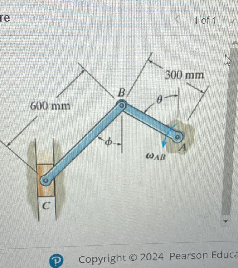 Rod AB is rotating with an angular velocity of wAB=60 | Chegg.com