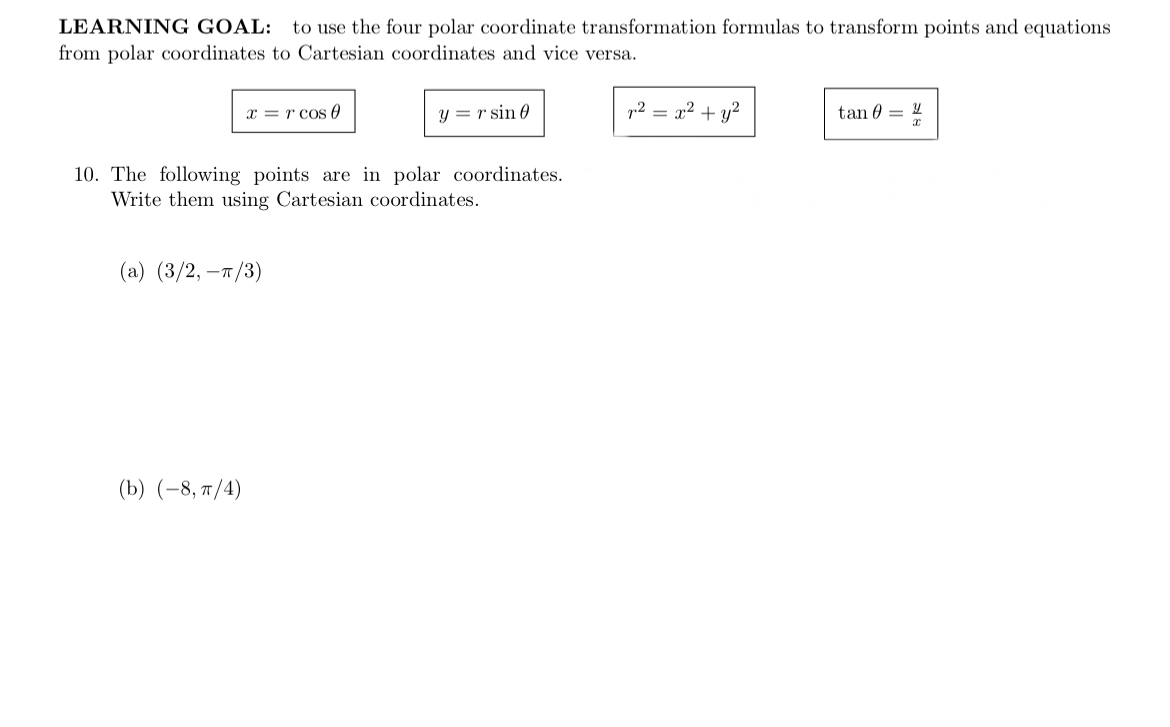 Solved by an EXPERT LEARNING GOAL: to use the four polar coordinate | Chegg.com