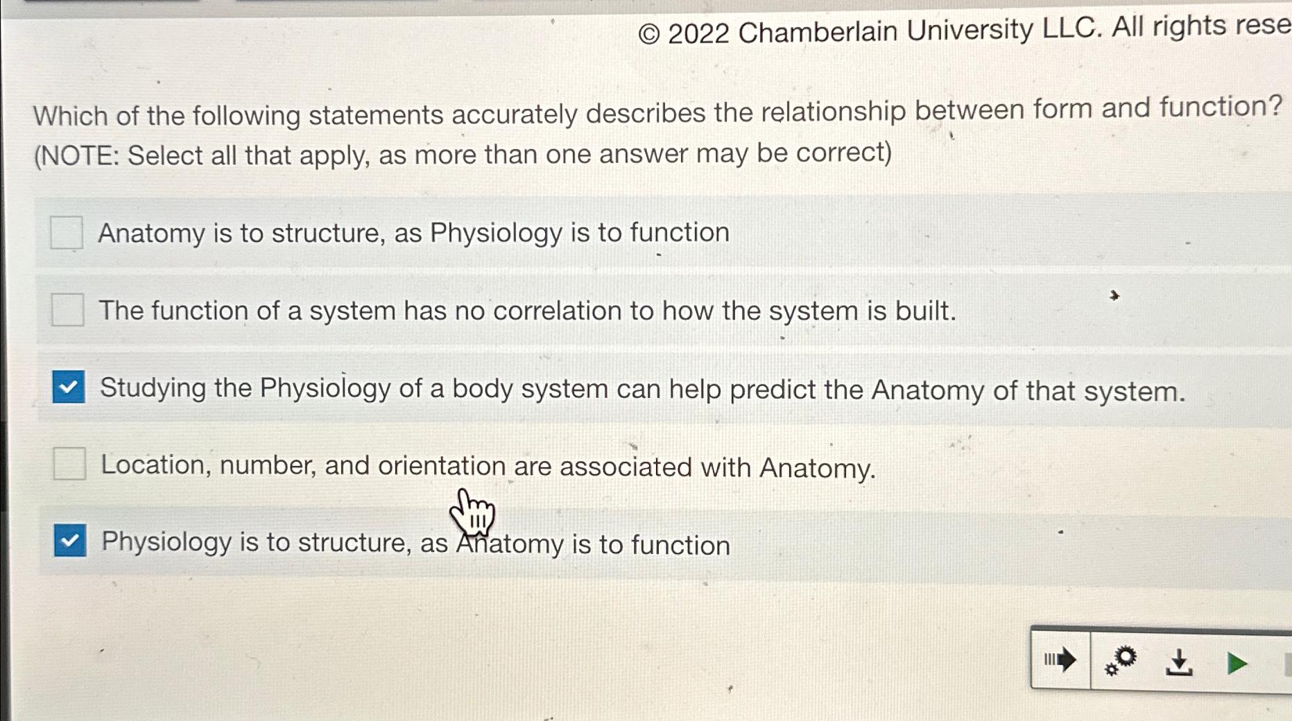 Solved (c) 2022 ﻿Chamberlain University LLC. ﻿All rights | Chegg.com