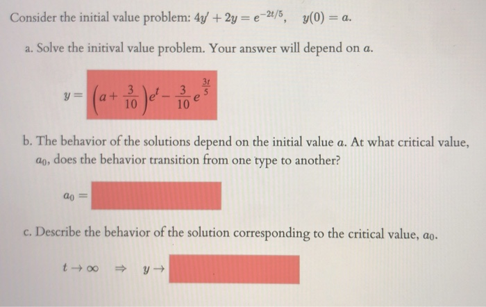 Solved Consider the initial value problem: 4y + 2y = e ^ (- | Chegg.com