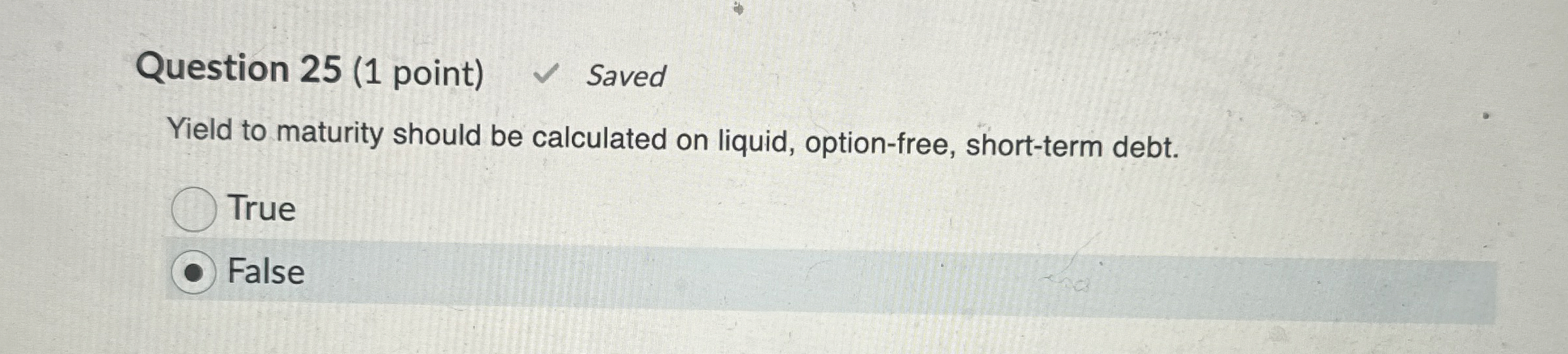 Solved Question 25 (1 ﻿point) ﻿SavedYield to maturity | Chegg.com