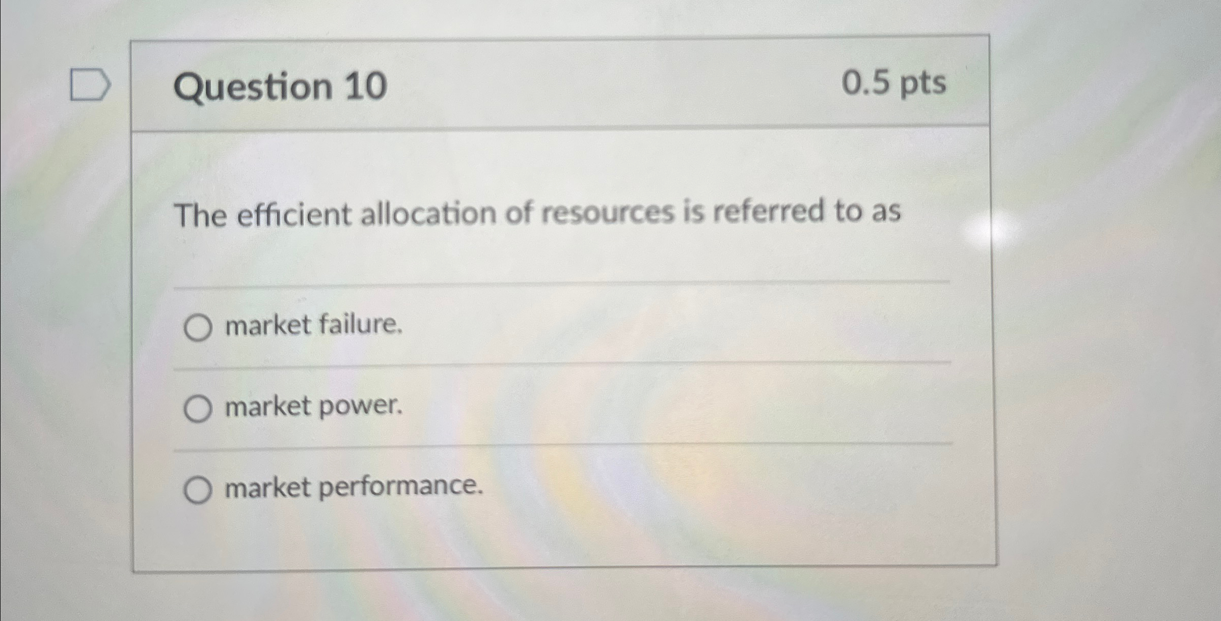 Solved Question 100.5 ﻿ptsThe efficient allocation of | Chegg.com