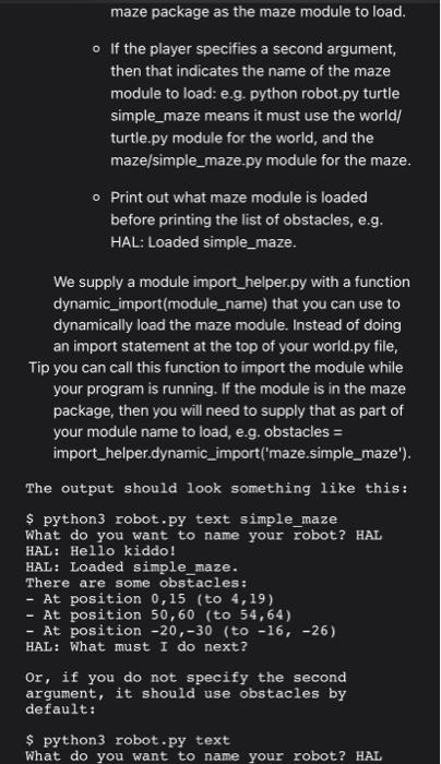 Solved STEP 1 Implement new Obstacles module Please use your | Chegg.com