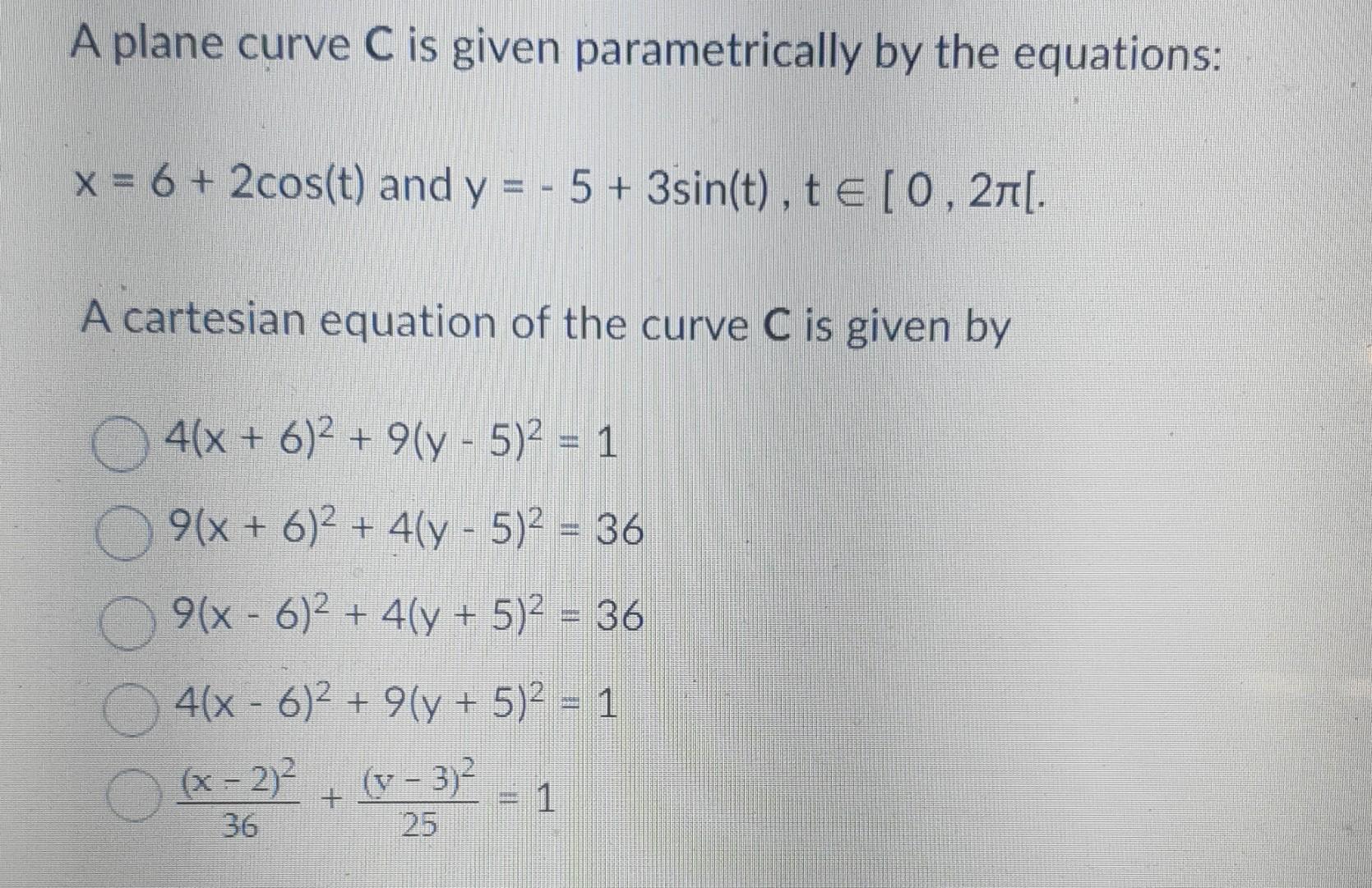 Solved A Plane Curve C Is Given Parametrically By The 3609