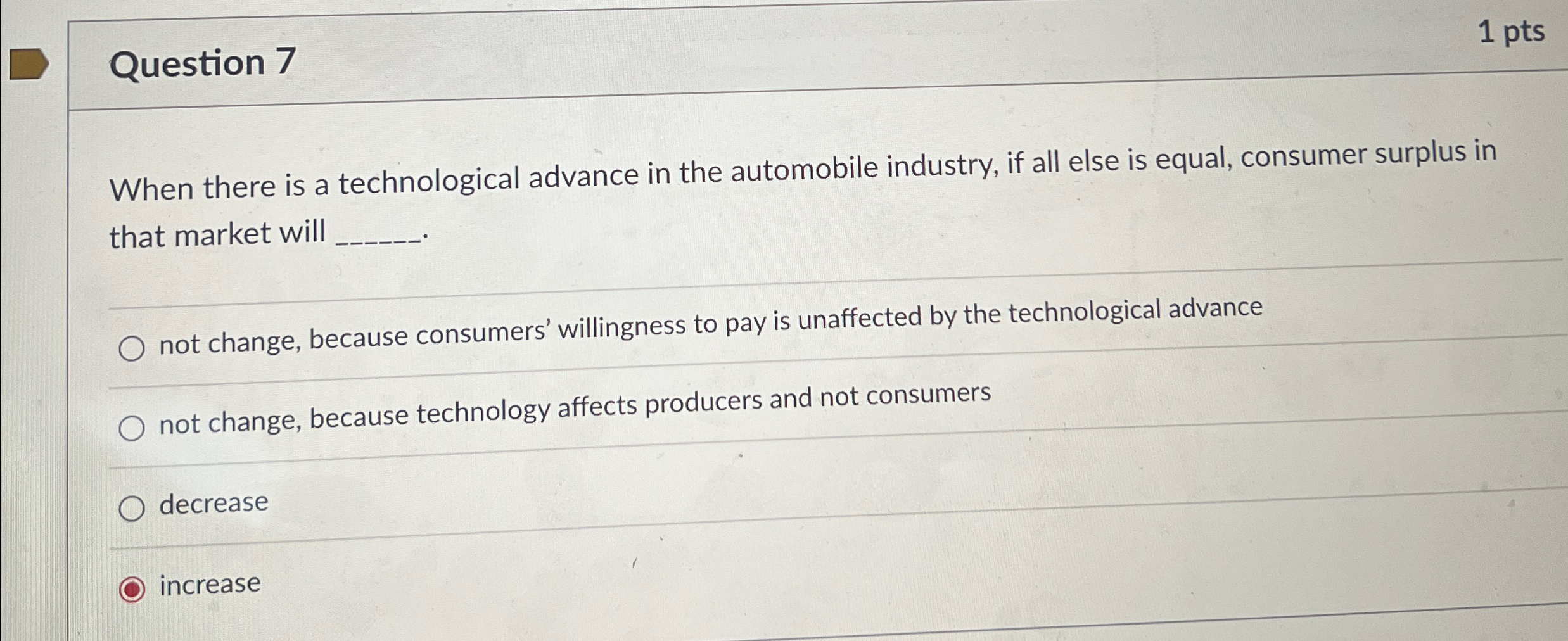 Solved Question 71ptsWhen there is a technological advance | Chegg.com
