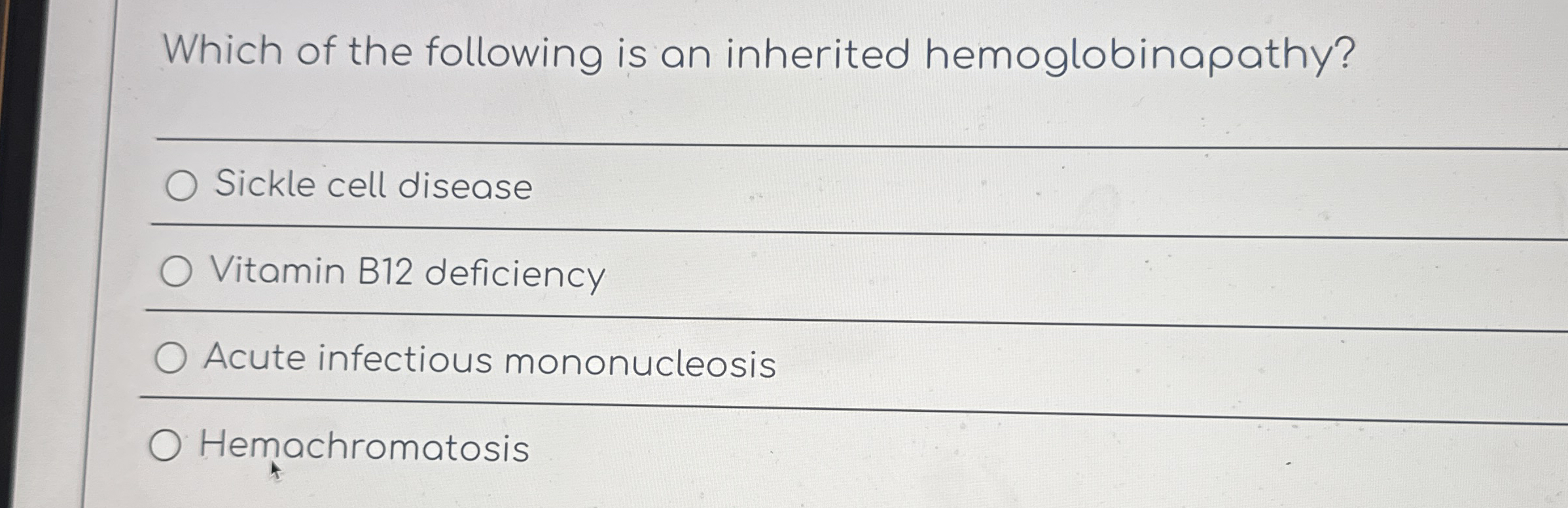 Solved Which of the following is an inherited | Chegg.com