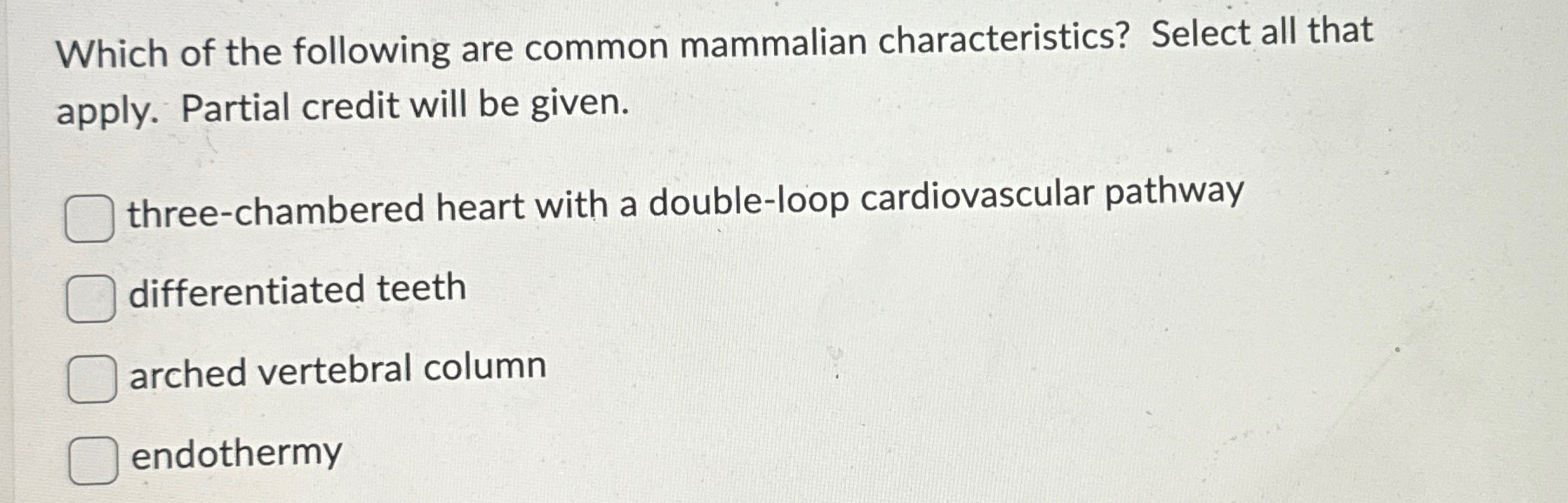 Solved Which of the following are common mammalian | Chegg.com
