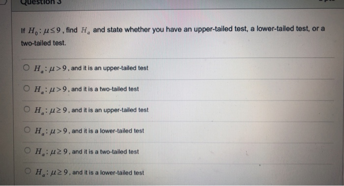 Solved If Ho us9,find H, and state whether you have an | Chegg.com