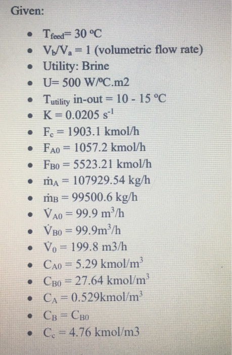 Solved Series CSTR design (Adiabatic Operation) Design a | Chegg.com