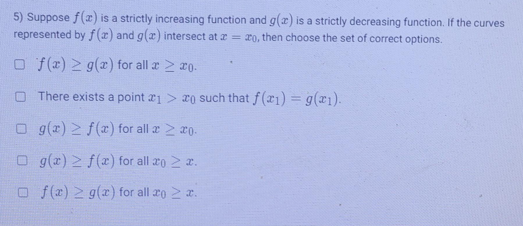 Solved 5 Suppose F X Is A Strictly Increasing Function And