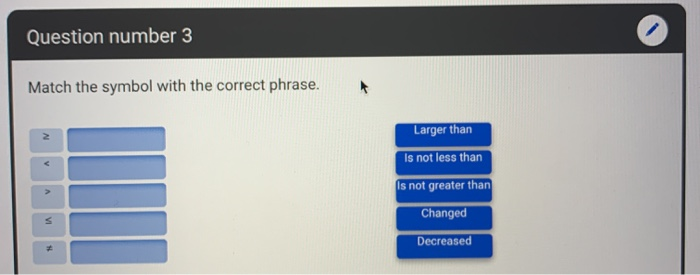 Solved Question number 3 Match the symbol with the correct | Chegg.com