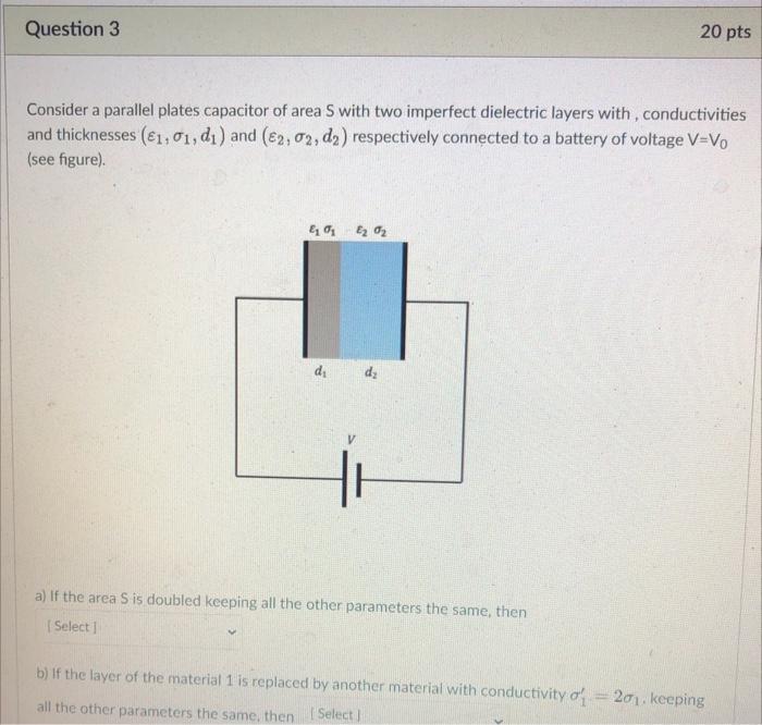 Solved Consider A Parallel Plates Capacitor Of Area S With