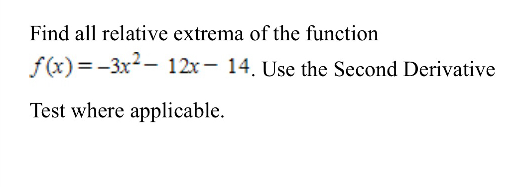 Solved Find all relative extrema of the function | Chegg.com
