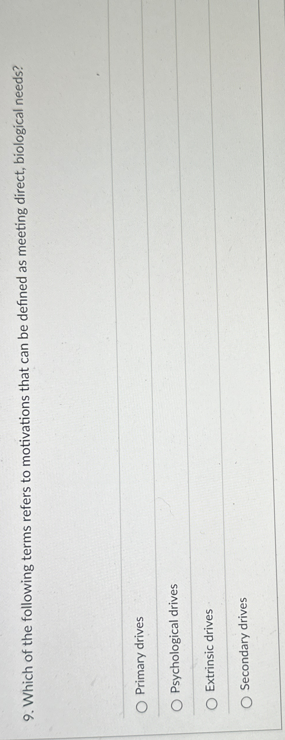 Solved Which of the following terms refers to motivations | Chegg.com