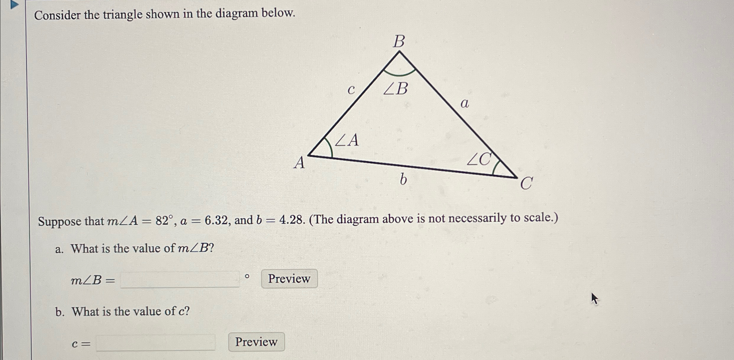 Solved Consider the triangle shown in the diagram | Chegg.com