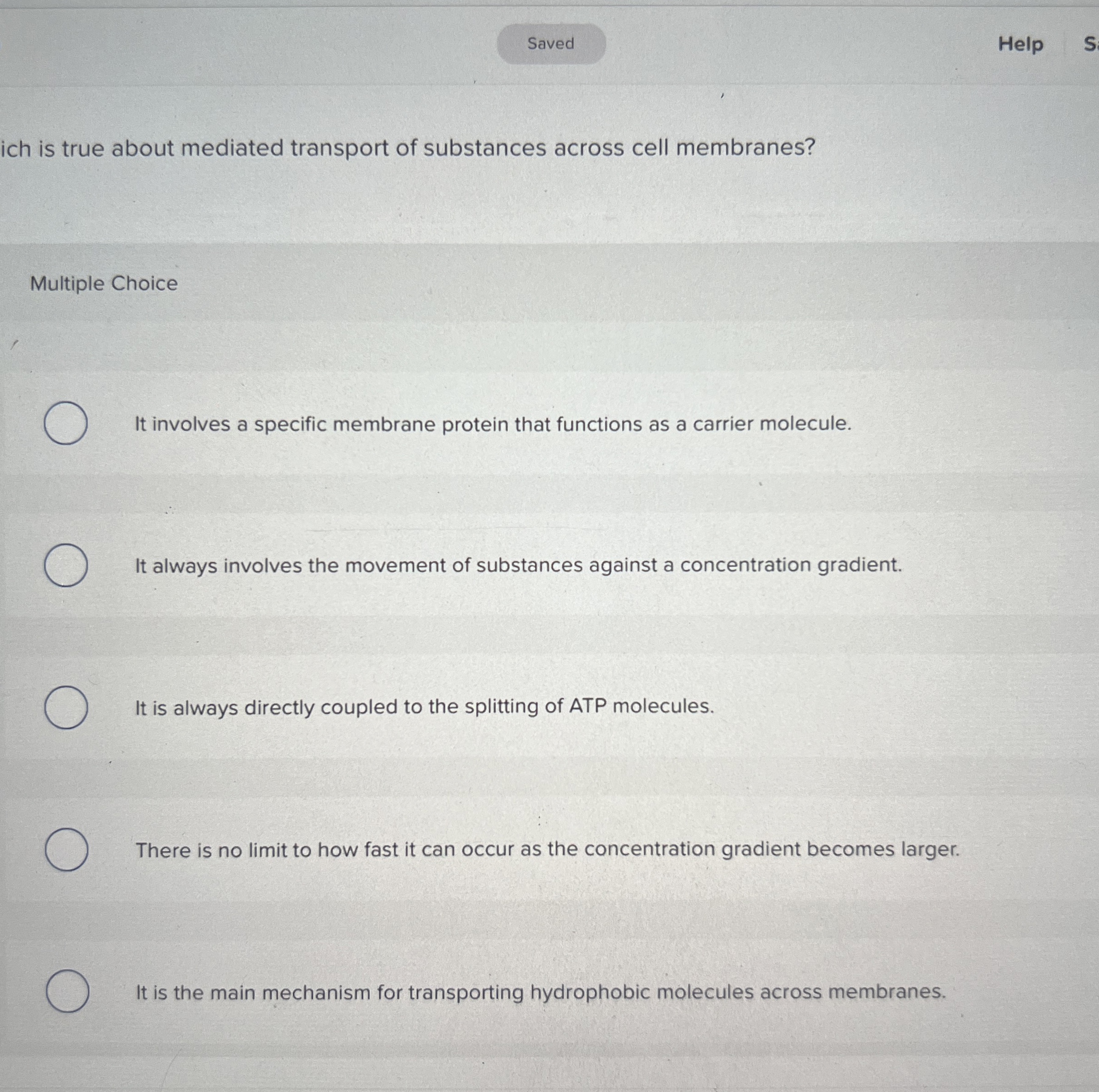 Solved What does this mean ich is true about mediated | Chegg.com