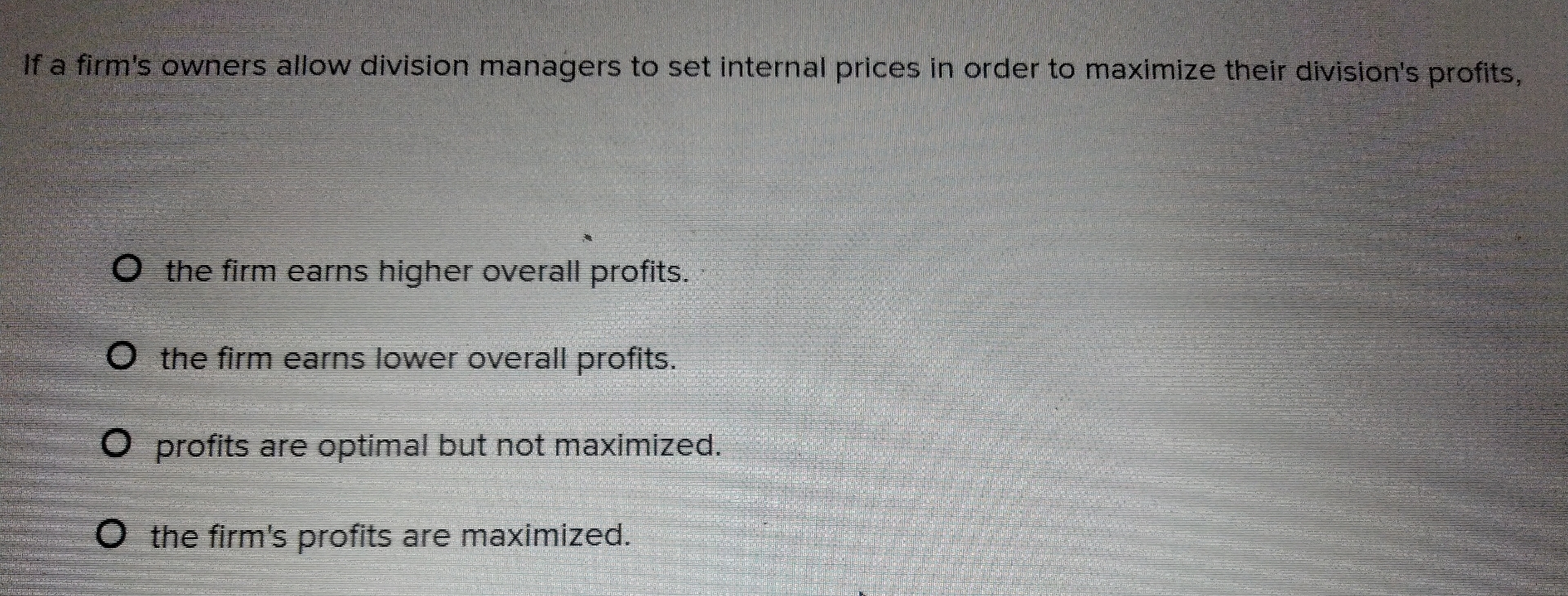Solved If a firm's owners allow division managers to set | Chegg.com