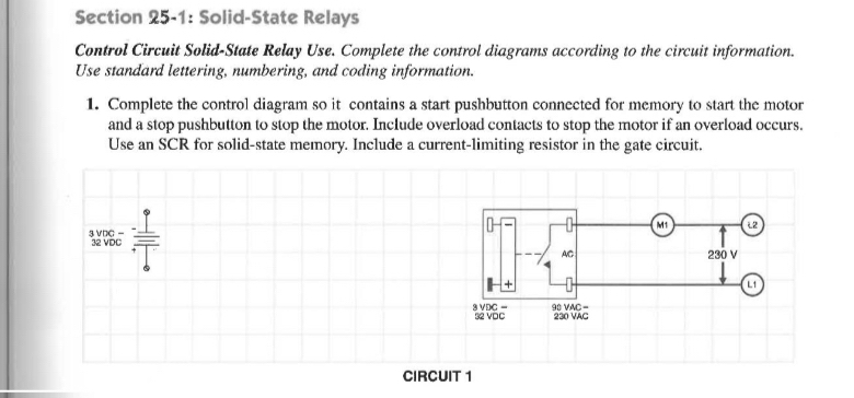 Solved Section 25-1: Solid-State RelaysControl Circuit | Chegg.com