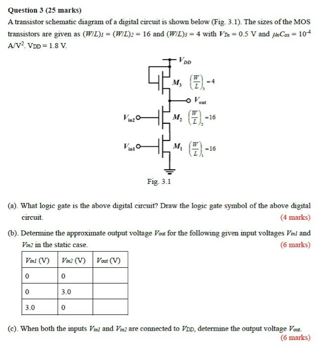 Question 3 (25 marks) A transistor schematic diagram | Chegg.com