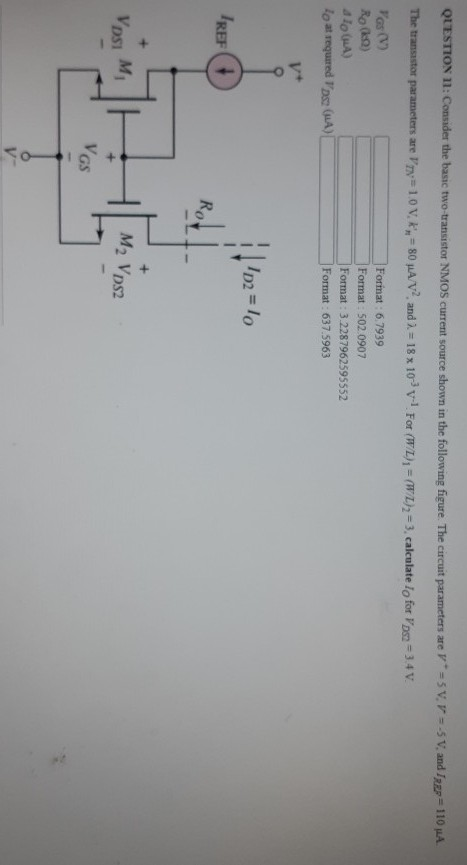Solved QUESTION 11: Consider the basic two-transistor NMOS | Chegg.com