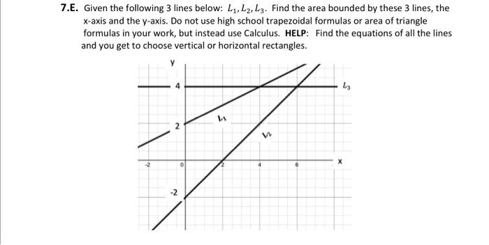 Solved E. Given the following 3 lines below: L1,L2,L3. Find | Chegg.com