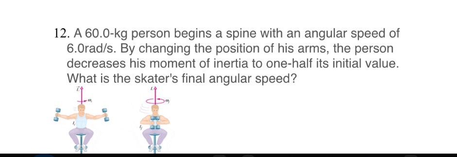 Solved A 60.0-kg person begins a spine with an angular speed | Chegg.com
