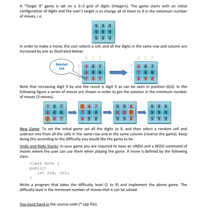 Solved A "Target 9" game is set on a 3x3 grid of digits | Chegg.com