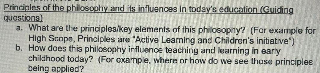 Principles of the philosophy and its influences in | Chegg.com