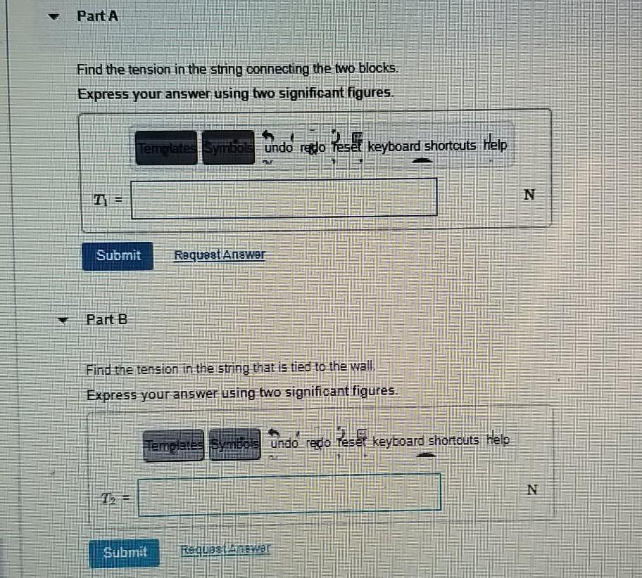Solved In the figure we see two blocks connected by a string | Chegg.com