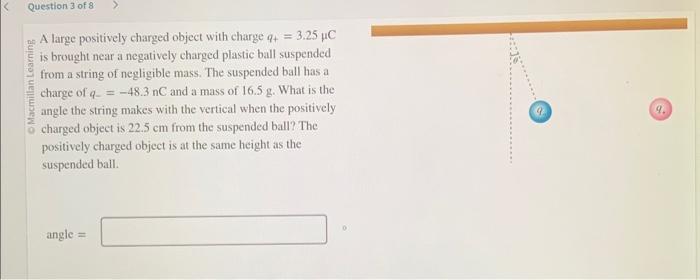 Solved A large positively charged object with charge | Chegg.com