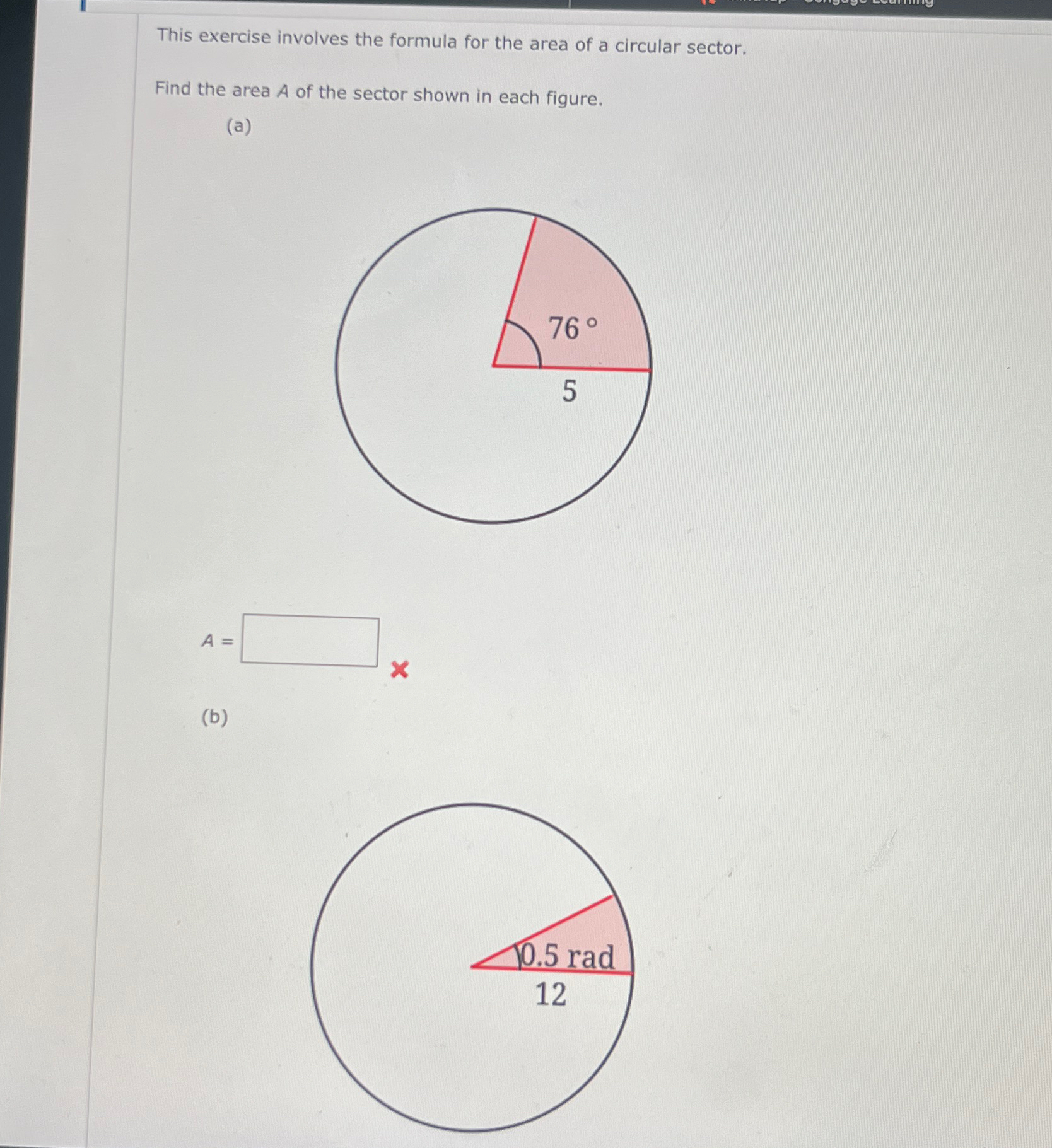 Solved This exercise involves the formula for the area of a | Chegg.com