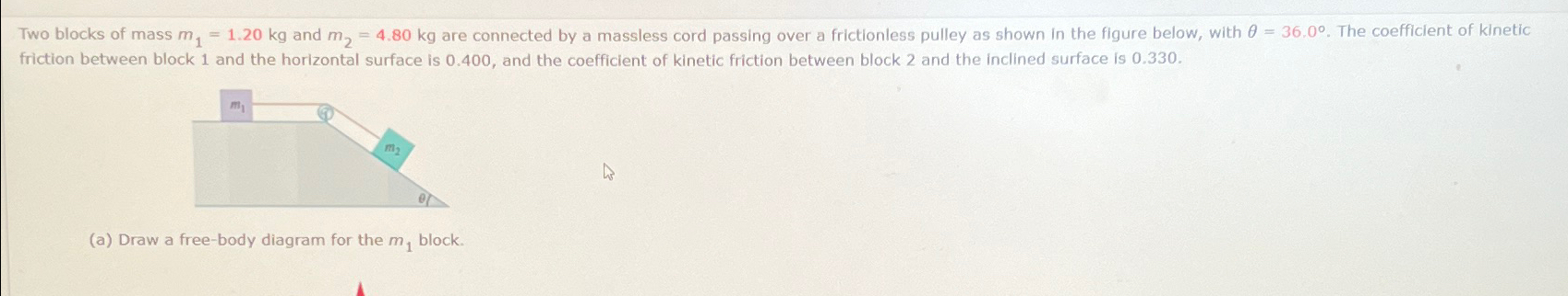 Solved Two blocks of mass m1=1.20kg ﻿and m2=4.80kg ﻿are | Chegg.com