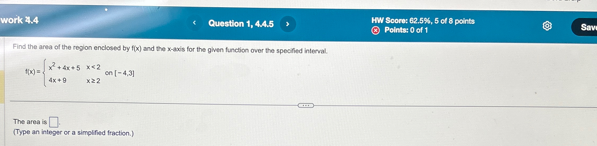 Solved work 4.4Question 1, 4.4 .5HW Score: 62.5%,5 ﻿of 8 | Chegg.com