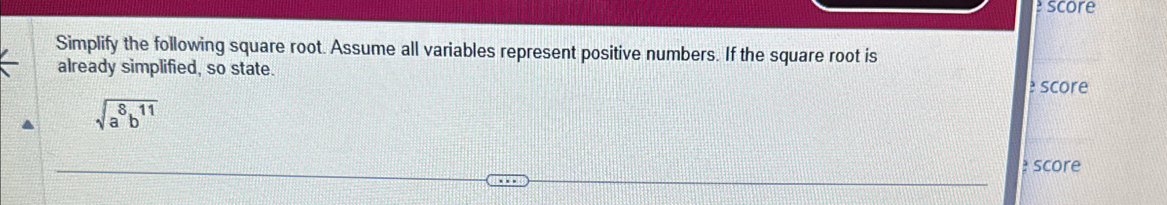 Solved Simplify the following square root. Assume all | Chegg.com