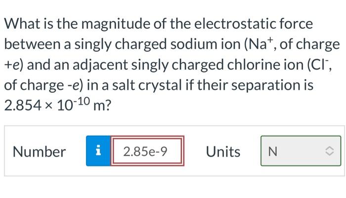 Solved What is the magnitude of the electrostatic force | Chegg.com