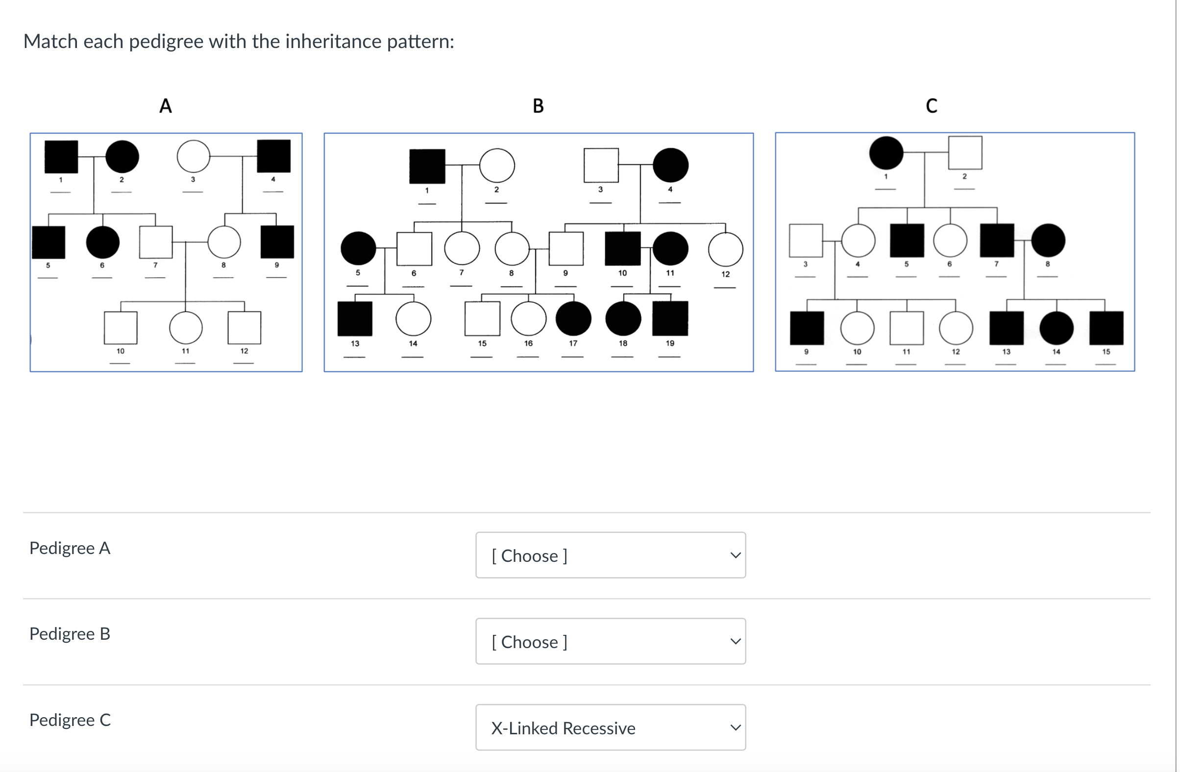 Solved options are autosomal dominant/ ﻿recessive and | Chegg.com