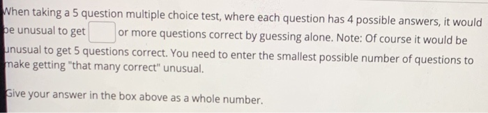 Solved When taking a 5 question multiple choice test, where | Chegg.com