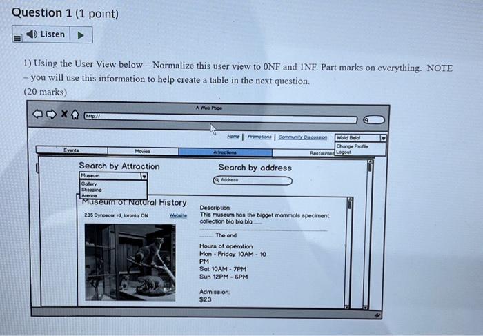 Solved 1) Using the User View below - Normalize this user | Chegg.com