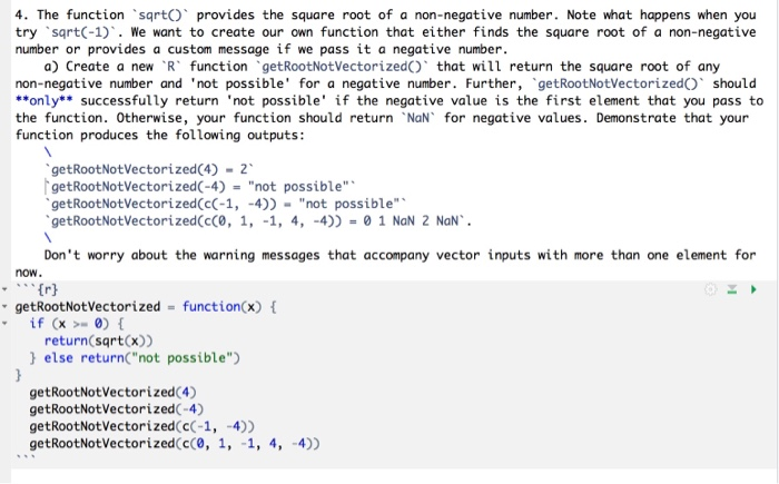 Solved 4. The function 'sqrt) provides the square root of a | Chegg.com