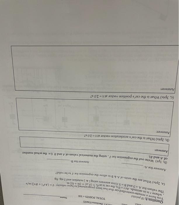 Solved UST (Sections 016:02) TOTAL POINTS = 100 Name | Chegg.com