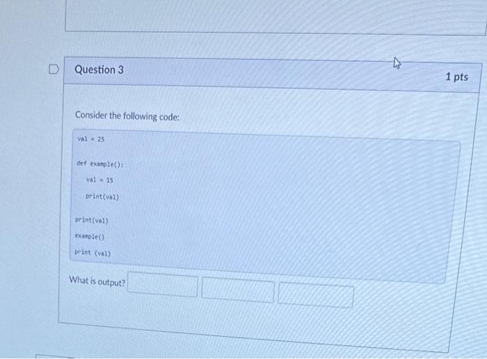 Solved Consider The Following Code Val 25 Gef Example 