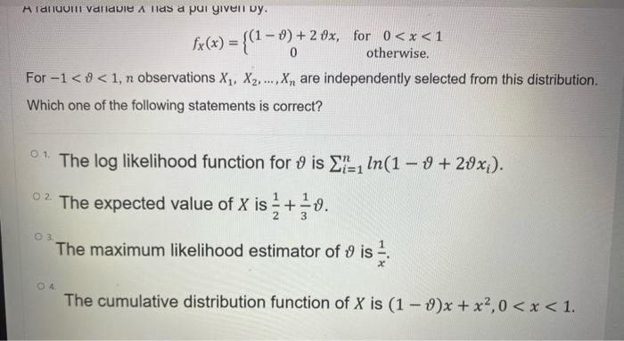 Solved A random variable X has a pdf given by: | Chegg.com
