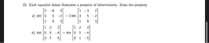 Solved 22. Each equation below illustrates a property of | Chegg.com